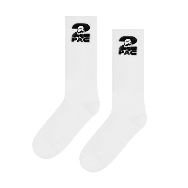 Stencil 2Pac Logo White Socks - 2PAC Official Store